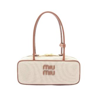 Miu Miu Pre-owned SAC Cabas Petit Mod&egrave;le - Femme - Pre-owned - Beige - Taille: ONE Size