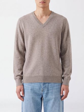 Brunello Cucinelli Pullover aus reinem Kaschmir mit V-Ausschnitt und Rippb&uuml;ndchen