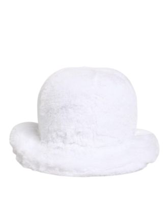 Dolce & Gabbana White Modacrylic Fur Bucket Men Capello Hat Ma+pl+se
