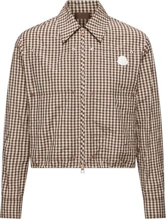 Moncler Femme, Vestes, Brun, Taille: 38 FR Vichy Cotton Blend Shirt