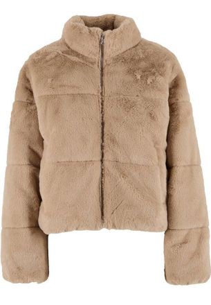 Urban Classics Winterjacke Urban Classics Ladies Short Faux Fur Puffer Jacket (1-St)