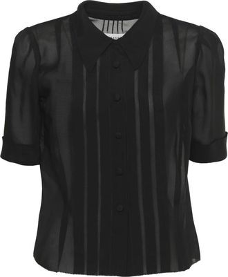 Maison Margiela Femme, Blouses et Chemises, Noir, Taille: 36 FR Viscose Pleated Shirt