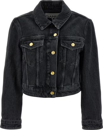 Ganni Schwere Jeansjacke - - Jackets - Damen - Schwarzk - L