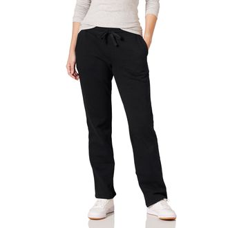 Amazon Essentials Damen Jogginghose Mit Geradem Bein Und Kordelzug Für Damen, Fleece - (In Übergröße Erhältlich), Schwarz, XXL