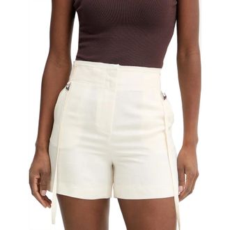 Patrizia Pepe Femme, Shorts, Beige, Taille: 38 FR Shorts Tailleur en M&eacute;lange de Lin