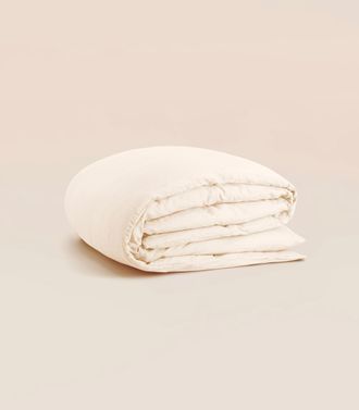 Tediber Housse de couette 140x200 cm - Lin fançais et belge - Écru - Respirante, responsable et durable - Tediber