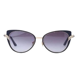 Cartier Lunettes de soleil oeil de chat en platine pr&eacute;-poss&eacute;d&eacute;es - Femme - Pre-owned - Noir - Taille: ONE Size