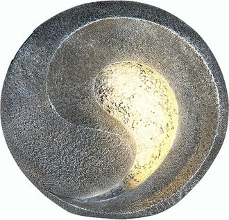 Globo Lighting Solarleuchten Steinoptik f&uuml;r Au&szlig;en Gartenskulptur f&uuml;r Au&szlig;en Solarlicht Au&szlig;en wetterfest Tischlampe Gartendeko, grau, Akku, LED warmwei&szlig;, LxBxH 29,5x11