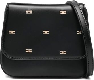 Elisabetta Franchi Femme, Sacs, Noir, Taille: ONE Size La Mia Bambina Mini sac bandouli&egrave;re orn&eacute;e du logo