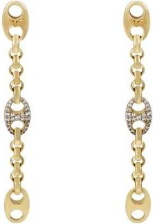 Emporio Armani Womens Brass or Stainless Steel Button Stud Closure Earrings