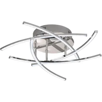 Fischer & Honsel Plafonnier Fischer & Honsel LED Cross TW M&eacute;tal Chrome 5x4W