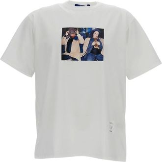 Junya Watanabe Homme, Tops, Blanc, Taille: S MAN Graphic-print T-Shirt