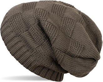 styleBREAKER Bonnet Beanie tricoté avec Motif patenté, Bonnet Beanie Mou, Unisexe 04024137, Couleur:Gris