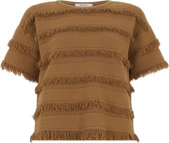 Max Mara Femme, Pulls, Brun, Taille: 40 FR Pull en viscose &agrave; motifs oversize