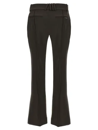 The Attico Womens Brown Virgin Wool Flared Pants