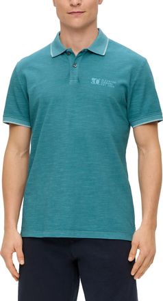 s.Oliver Poloshirt mit Piqu&ecirc;struktur und Logo-Print