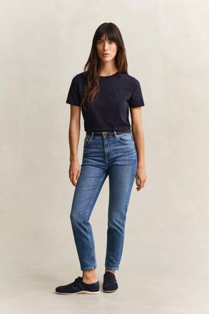 GANT Damen Slim Cropped Jeans (34) MID Blau BROKEN IN