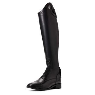 Ariat Womens Ravello Tall Riding Boots in Black Calf, B Medium Width, Short Height, Regular Calf, Size 37.5, by Ariat
