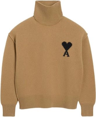 Ami Femme, Pulls, Brun, Taille: 36 FR Pull à cheminée