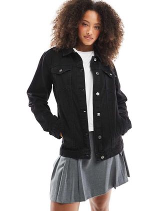 Brave Soul Veste en jean oversize - Noir