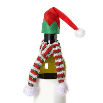 Generic Weinflaschenhülle für Weihnachten | Saisonale Dekoration für Flaschendeckel - Weihnachtsmannmütze für Wein - für Hotel, Restaurant, Esstisch, Champagn