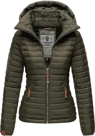 Marikoo Damen Jacke Steppjacke Übergangsjacke gesteppt B839 [B839-Löwe-Olive-Gr.XS]