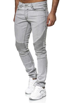 Tazzio Herren Denim Biker-Jeans Slim Fit M517-3 Grau 42/34