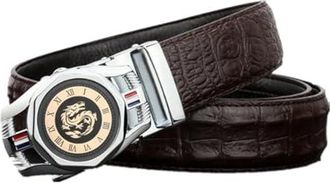 Generic Ceinture &agrave; cliquet pour hommes Style classique R&eacute;tro Dragon Boucle &agrave; cliquet Ceinture en cuir pour hommes Ceinture sculpt&eacute;e Ceinture d&eacute;contract&eacute;e Busi