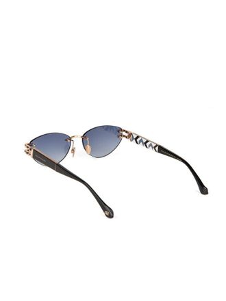 Ana Hickmann Womens Sunglasses Gold-Black Metal Eyewear - Gold/black
