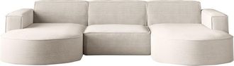 KAISER Ecksofa Designer modena u studio stoff Dicker cord Poso Beige