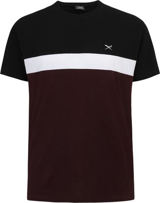 Iriedaily Herren Bio-Baumwoll T-Shirt Gestreift - Court Tee in Aubergine, XXL