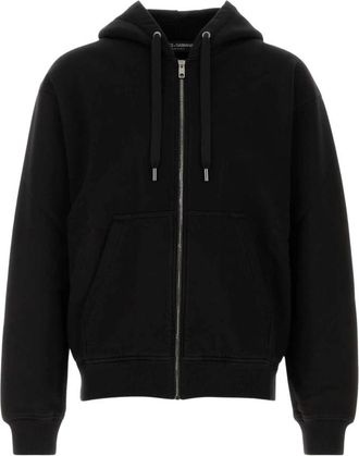 Dolce & Gabbana Homme, Sweatshirts et sweats &agrave; capuche, Noir, Taille: M Brushed Hooded SweaT-shirt