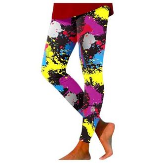 Generic Leggings de sport extensibles pour femme - Style d&eacute;contract&eacute; et color&eacute; - Pour le yoga et le fitness, multicolore, XXL