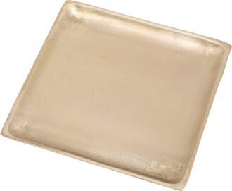 NKlaus Teller viereckig 9x9 cm Messing massiv Gold Unterteller Dekoration Kerzen Windlichter Stumpenkerzen Taufe Hochzeit Kommunion 10530