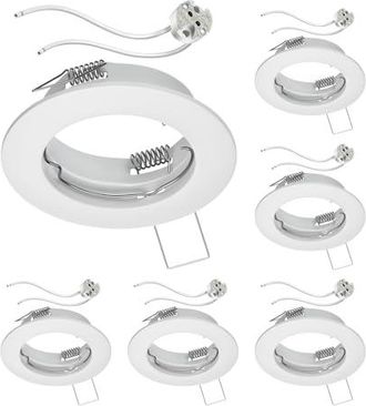 LEDs Com 6 cadres dencastrement au plafond FERE cadre dencastrement blanc mat (LED/Halogène/MR16/50mm) incl. douille GU5.3