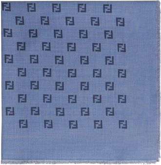 Fendi Schal mit Monogramm-Print - Blau