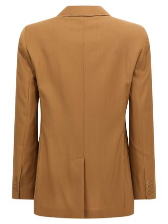 Max Mara Womens Brown Virgin Wool Blazer Clothing