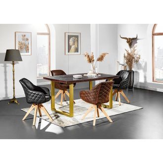 Red Living home24 Esstisch Kallestad 160cm Braun