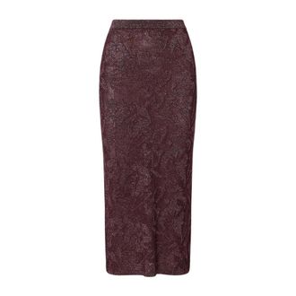 Liu Jo Femme, Jupes, Rouge, Taille: 38 FR Jupe Longuette Lam&eacute; Tricot&eacute;e Punto Pizz