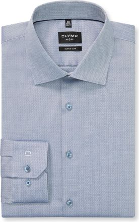 Olymp Herren Oberhemd Langarm No. Six,Faux Uni,375 No 6 six - super Slim (H16),21 New York Kent-2,Marine 18,43