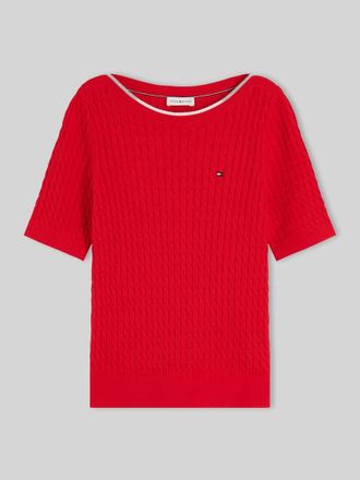 Tommy Hilfiger Regular Fit Pullover aus reiner Baumwolle mit kurzen &Auml;rmeln