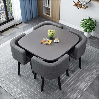 Generic Eingebauter Tisch und Stuhl. Kleiner, quadratischer runder Konferenztisch mit 4 St&uuml;hlen, for den Einsatz in Gesch&auml;ften, Besprechungen und kleinen Vera