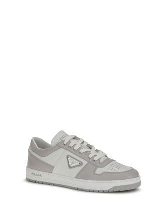 Prada Mens Sneakers Downtown White-Crystal Lace-Up Shoes White/crystal Flat