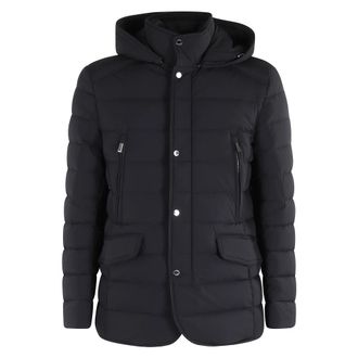 Moorer Dunkelblaue Craig KN Jacke mit Kapuze - - Jackets - Herren - Blau - L