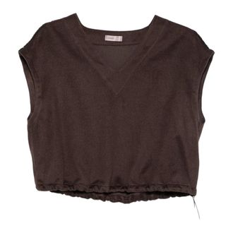Herno Strickbluse mit V-Ausschnitt - - Knitwear - Damen - Braun - M