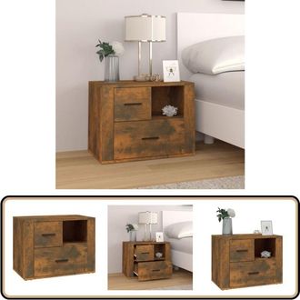 vidaXL Nachttisch R&auml;uchereiche 60x36x45 cm Holzwerkstoff - Nachttisch - Holzwerkstoff - Wohnzimmerm&ouml;bel - Schlafzimmerschreibtisch - M&ouml;bel Online