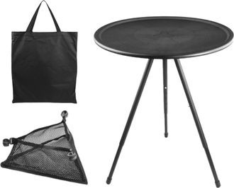 Generic Klappbarer Outdoor-Tisch für den Außenbereich, rund, klein, Terrasse, Camping, Klapptisch, rund, zusammenklappbar, mit verstellbarer Höhe für Kochen, 