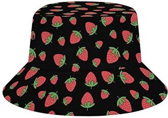 Generic Fraise Mignonne-14 Chapeau Soleil Mode Bob Chapeau Anti-UV Bucket Hat pour Sports Été Loisirs