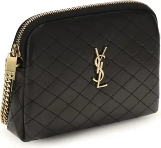 Saint Laurent Gaby Leather Shoulder Bag - Black