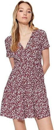 Trendyol Women Regular fit Knit Dress Femmes Mini Skater Coupe régulière Robe en Tricot, Burgundy, XL